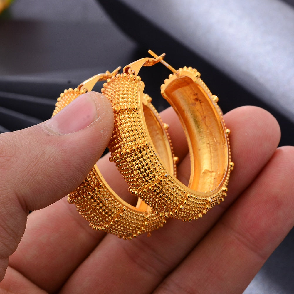 24k Gold Color Earrings Dubai Earrings For Women – Gofaer Finds store!