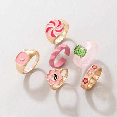Alien Flower Resin Acrylic Enamel Luxury Clouds Rings – Gofaer Finds store!