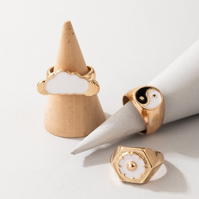 Alien Flower Resin Acrylic Enamel Luxury Clouds Rings – Gofaer Finds store!