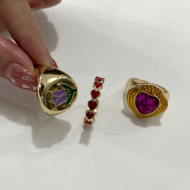 Alien Flower Resin Acrylic Enamel Luxury Clouds Rings – Gofaer Finds store!