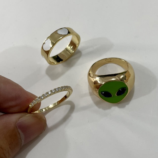 Alien Flower Resin Acrylic Enamel Luxury Clouds Rings – Gofaer Finds store!