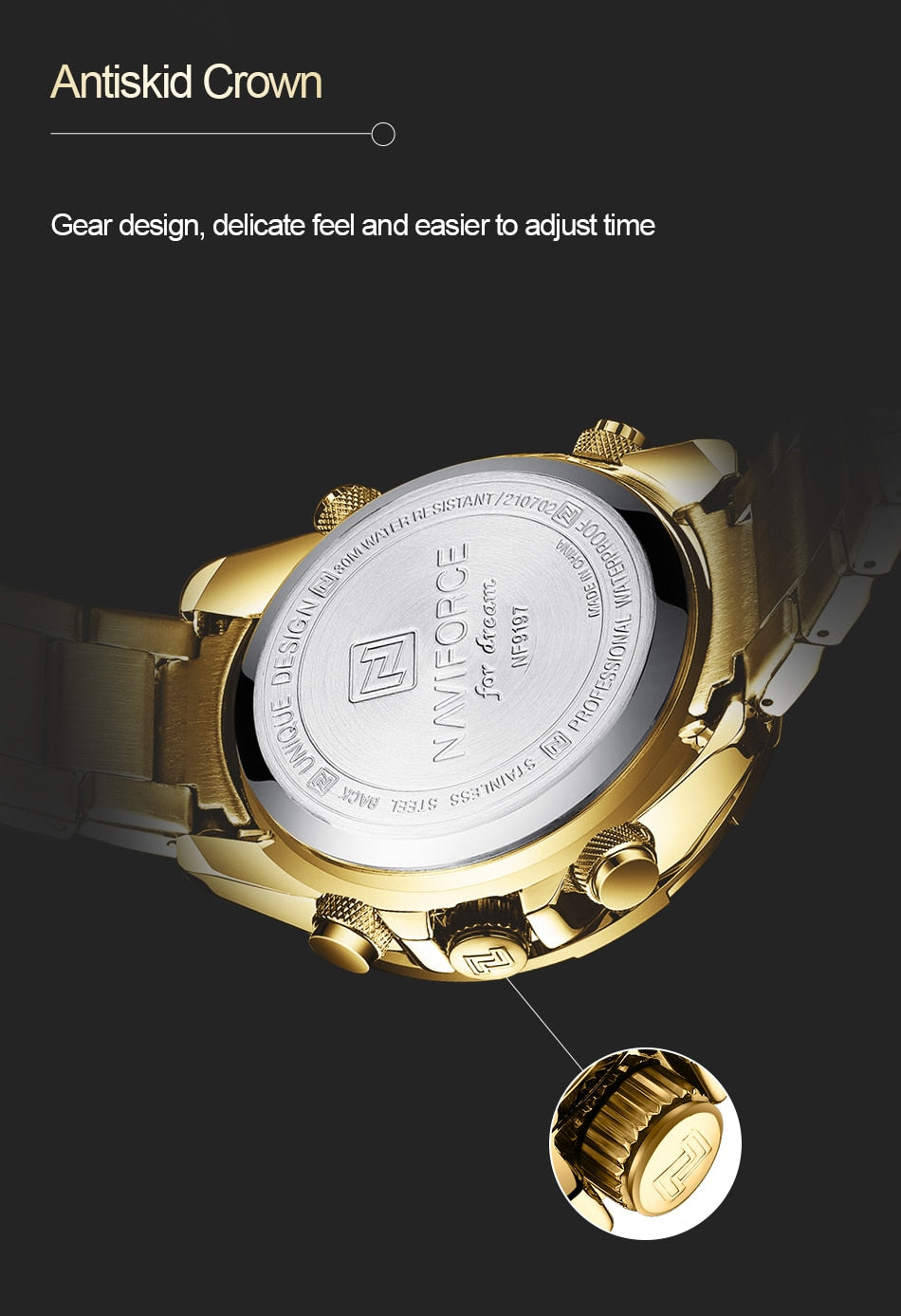 Luxury Gold Stainless Steel Wrist Watch Male Military Clock Fashion Wr ...