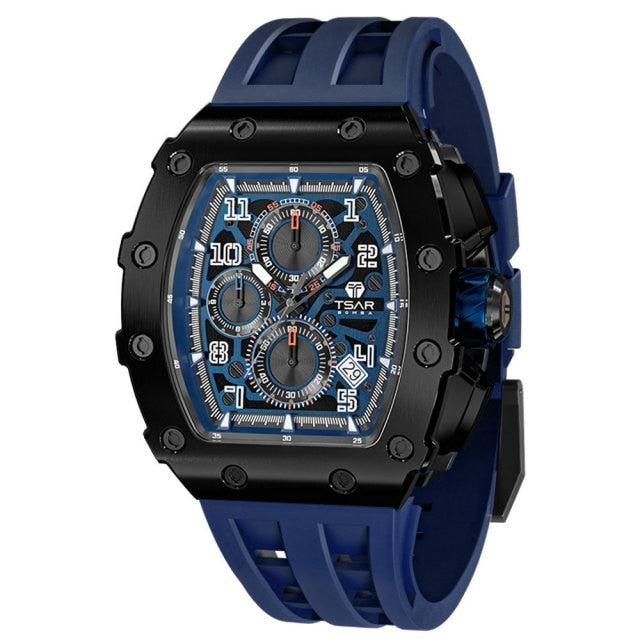 50M Waterproof Stainless Steel Wristwatch Sport Chronograph Watch for ...