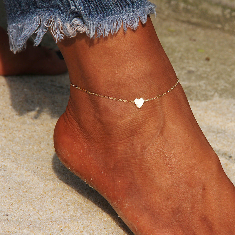 Simple Heart Female Anklets Barefoot Anklets – Gofaer Finds store!